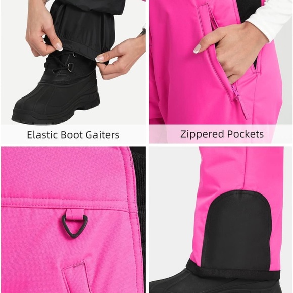 Pants & Jumpsuits | Rose Pink Bib Snow Insulated Jumpsuit Overall Pants ...